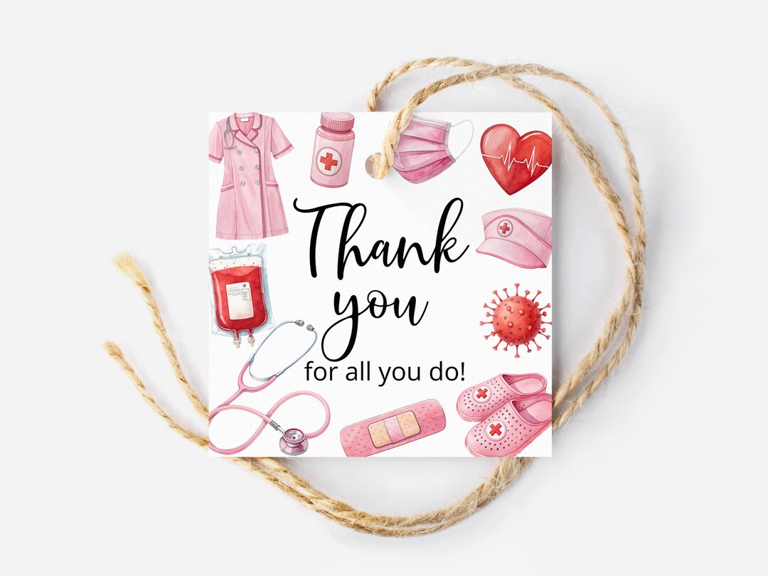 Nurse Appreciation Tag Printable Tag for Nurse Appreciation Week Tag ...