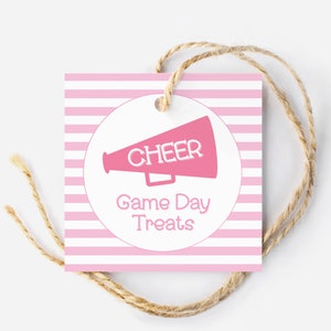 Cheer Game Day Treat Tag, Printable Cheerleading Squad Tags, Cookie Tag ...