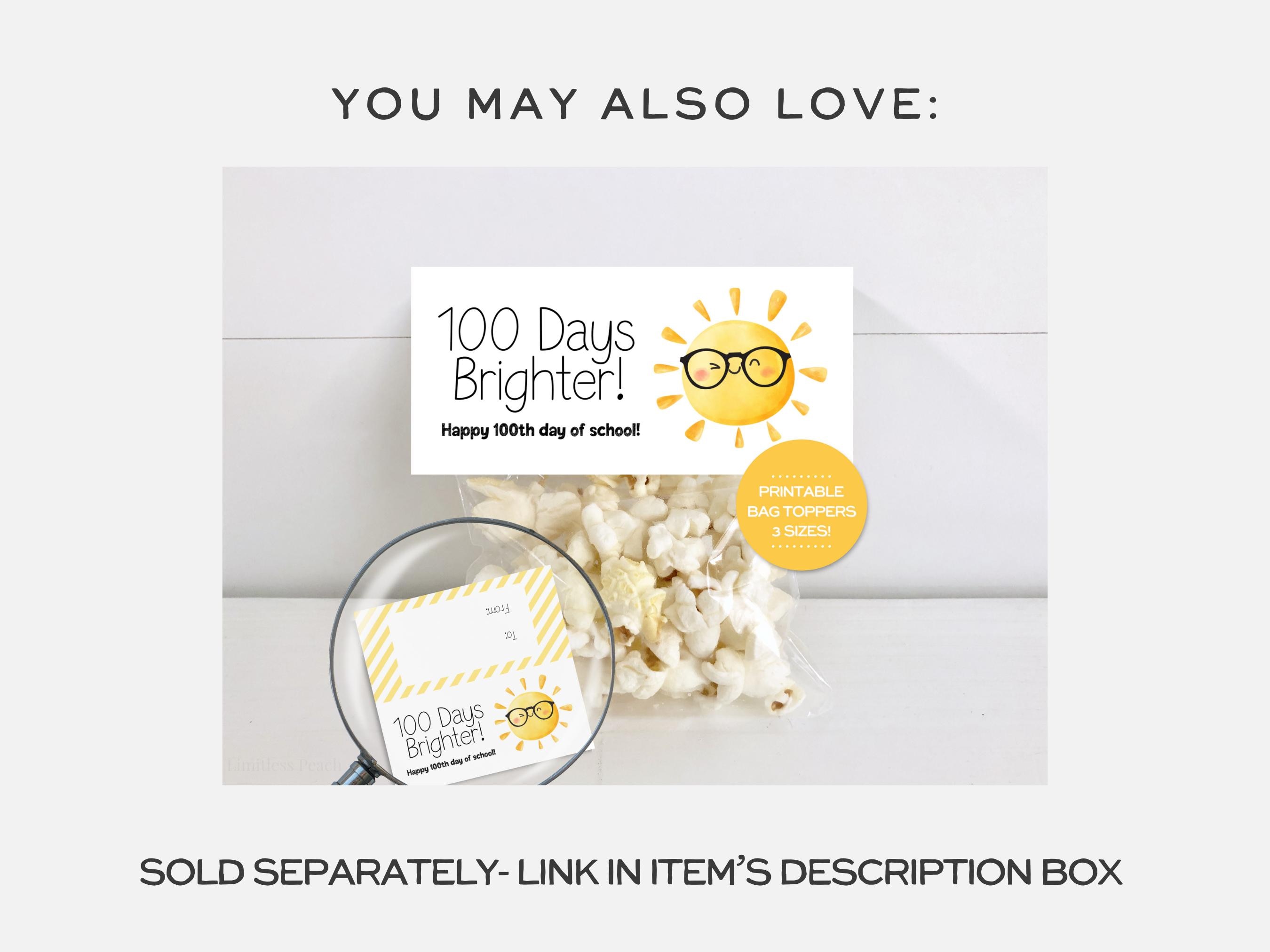 100th Day of School Printable Gift Card Holder for Teacher and School ...