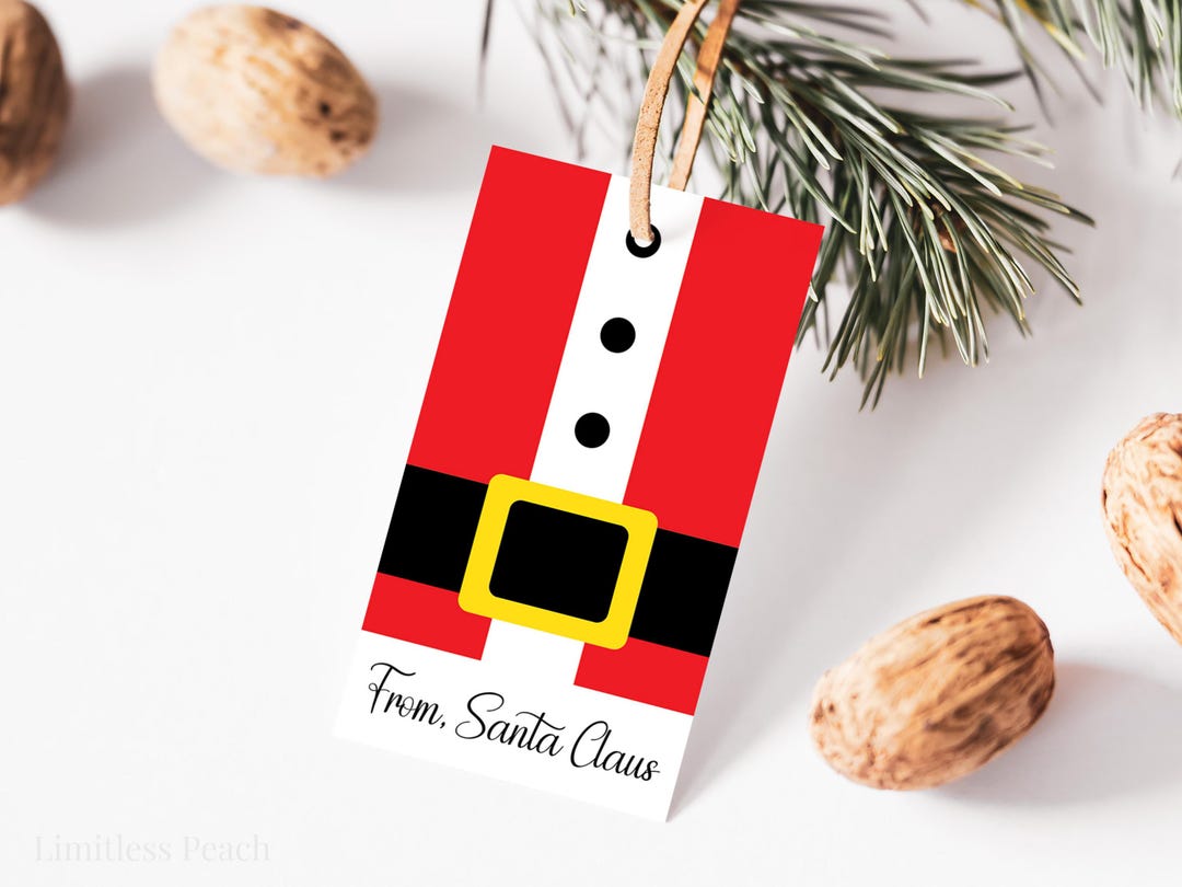 Printable From Santa Claus Tag, Christmas From Santa Gift Tag - Etsy