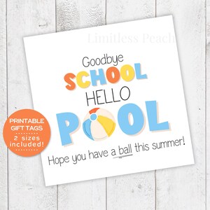 Beach Ball Tag Printable End of School Year Classmate Gift Tag for ...
