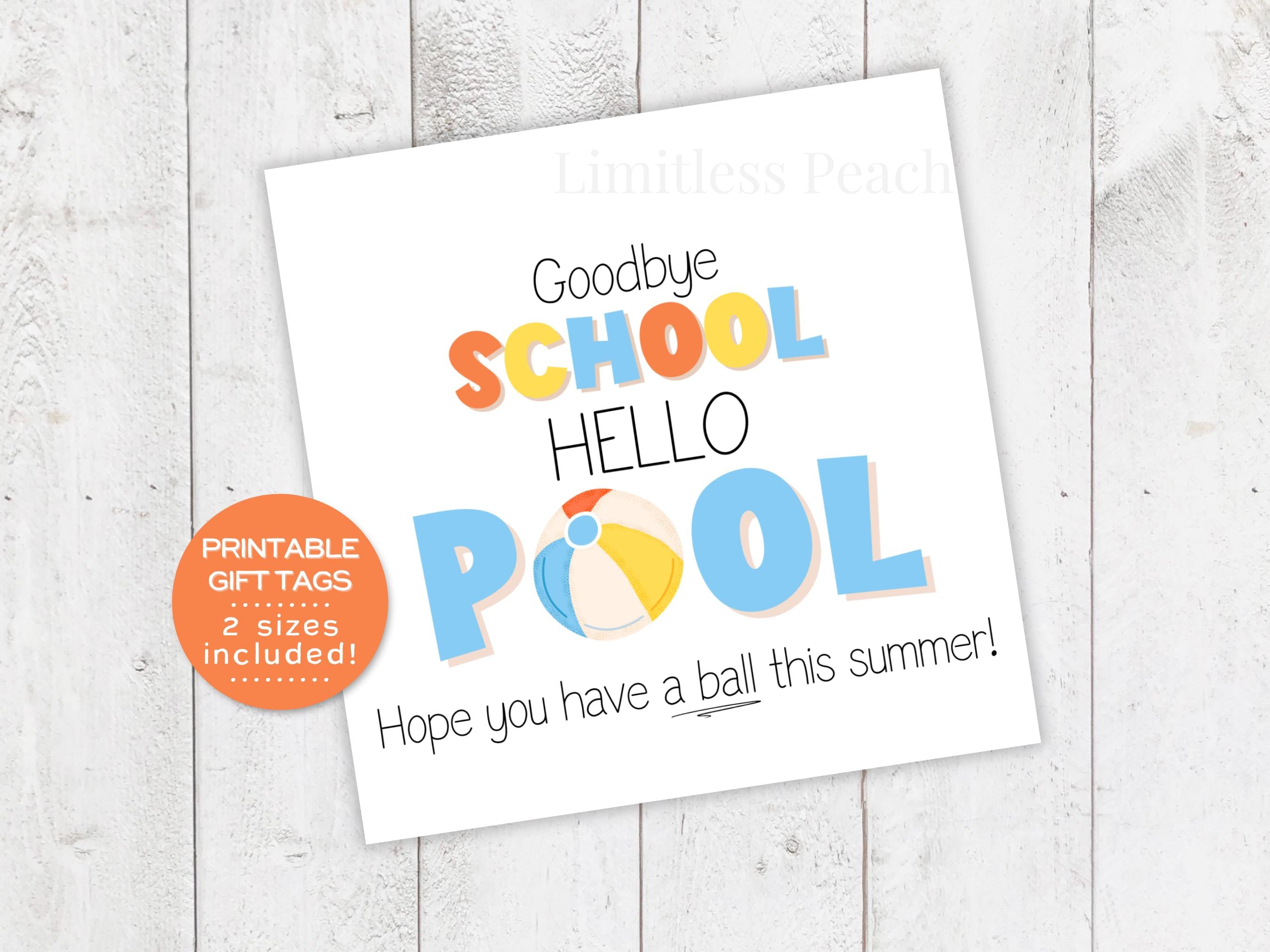 Beach Ball Tag Printable End of School Year Classmate Gift Tag for ...