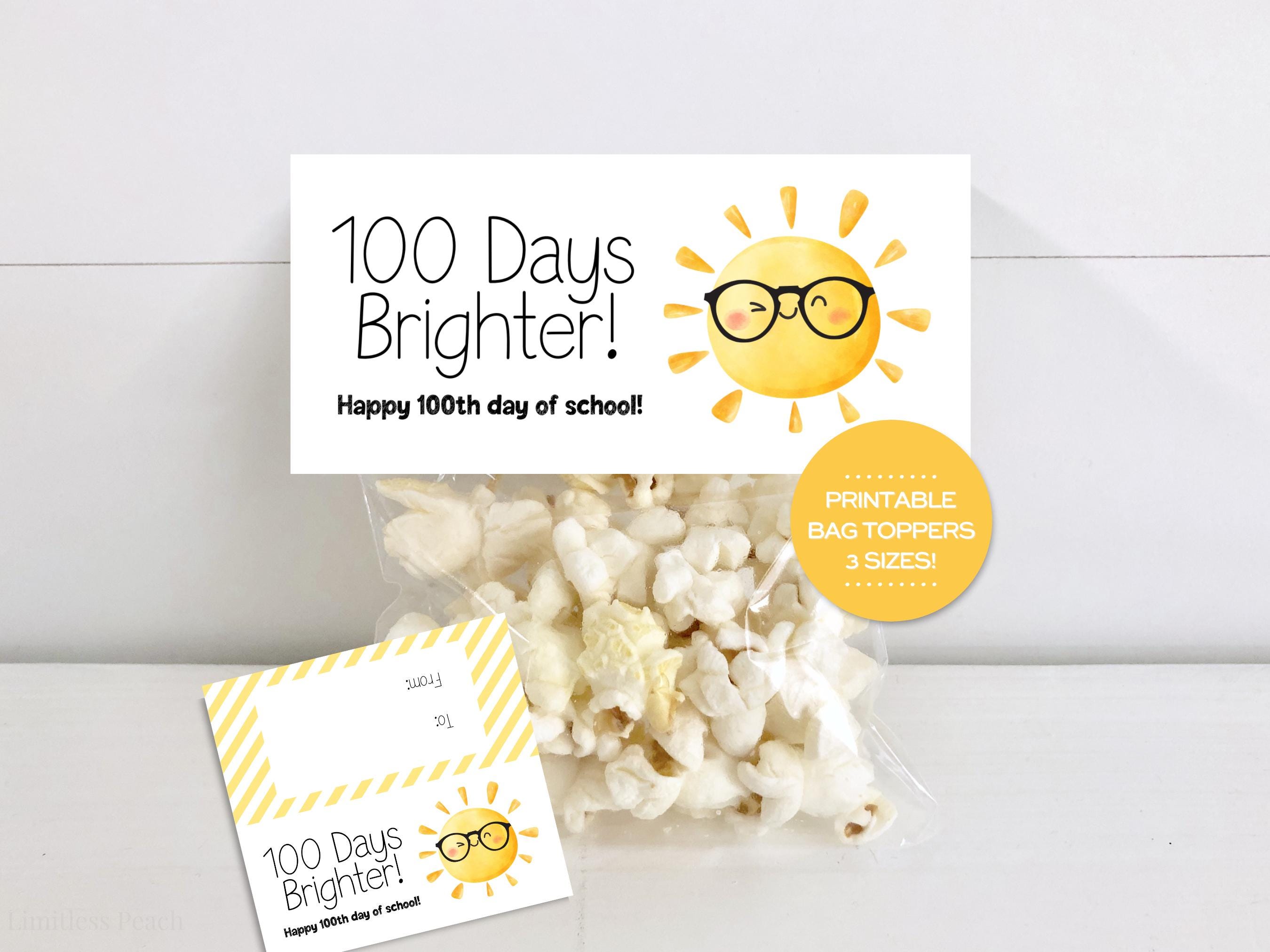 100th Day of School Printable Bag Topper to Celebrate 100 Days of ...