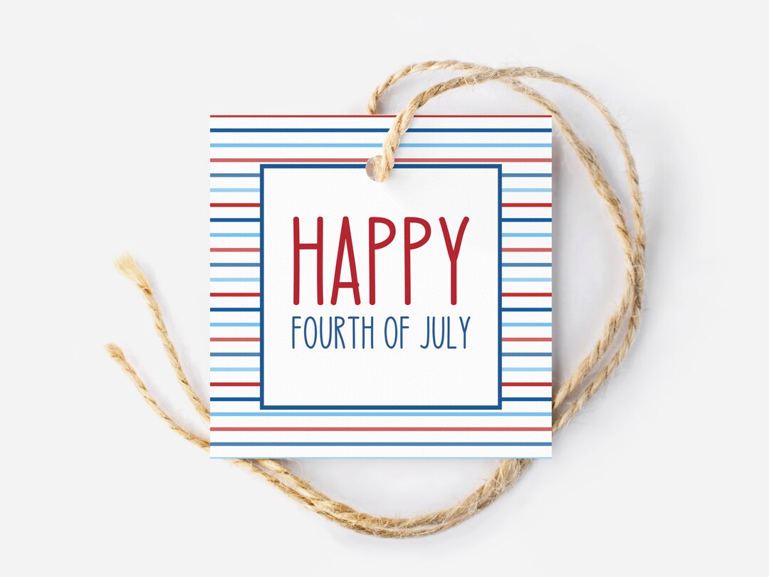 July Fourth Tag, Printable 4th of July Party Favor Tag, Independence ...