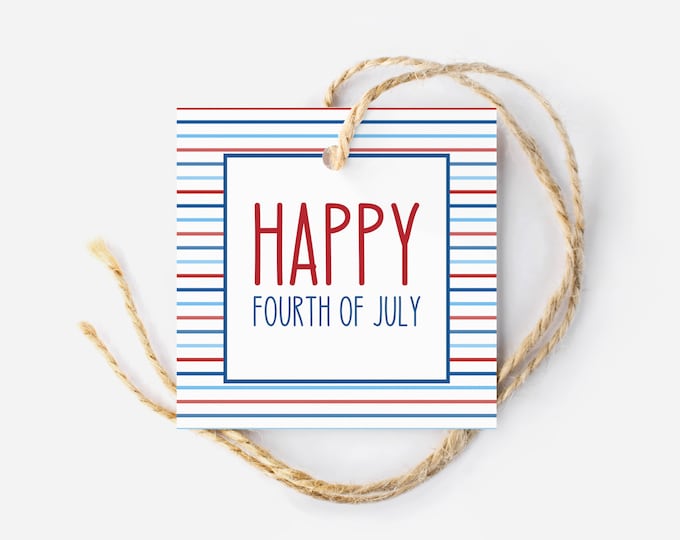 Happy 4th Printable Cookie Tag, July 4th Independence Day CUPCAKE ...