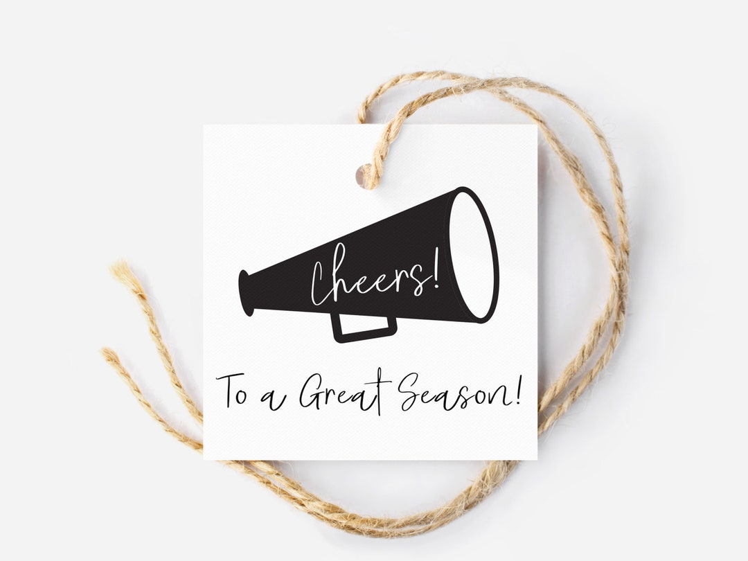 Cheerleading Tag Cheers to A Great Season, Cheer Team Treat Tag, End of ...