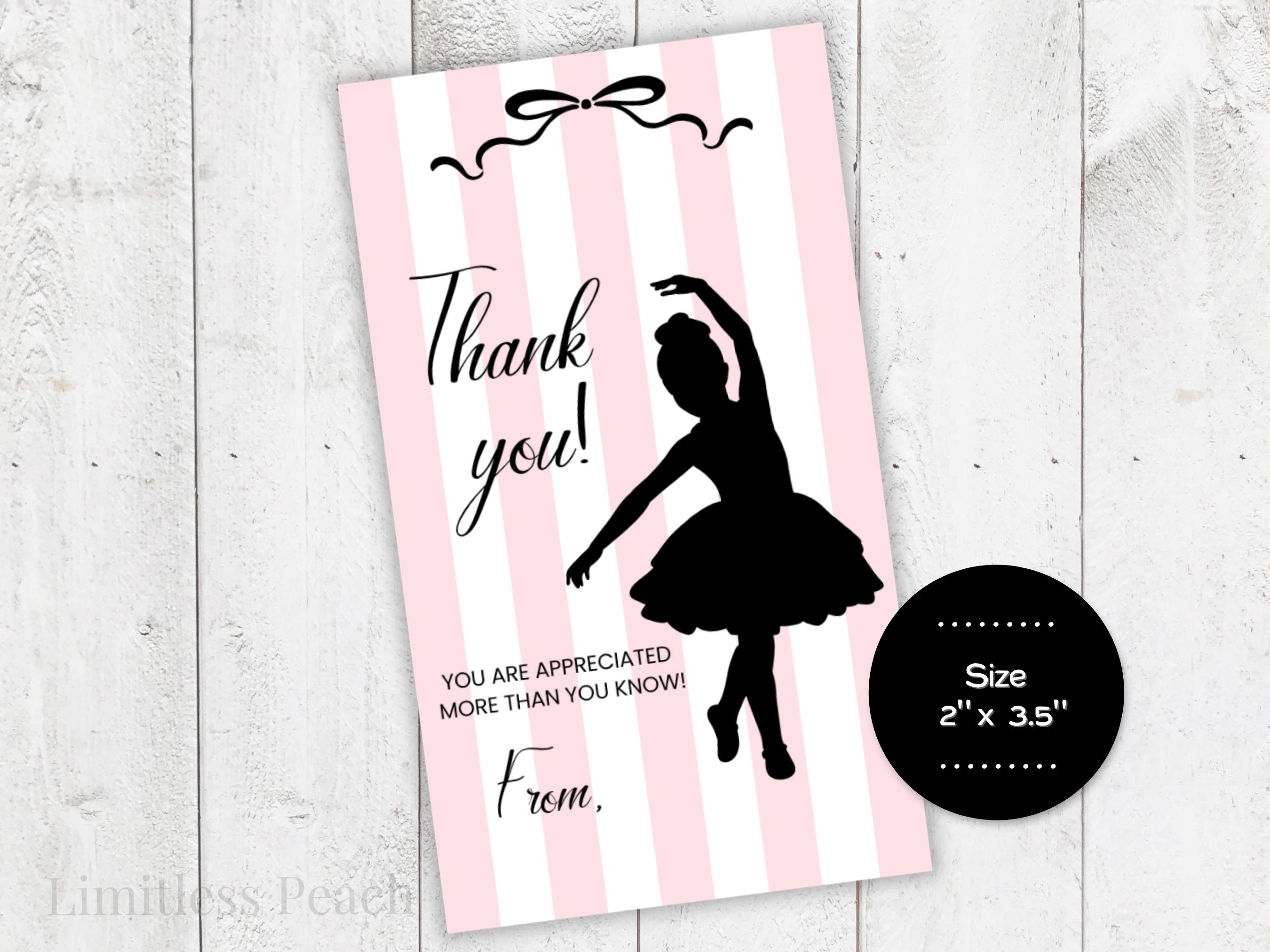 Dance Teacher Gift Tag Printable Dance Teacher Tag for Ballet Teacher ...