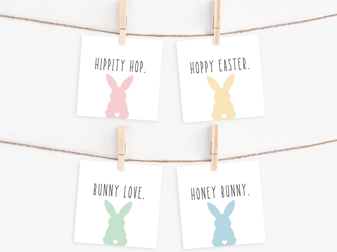 Printable Easter Gift Tag Set, Easter Bunny Treat Party Favor Tags ...