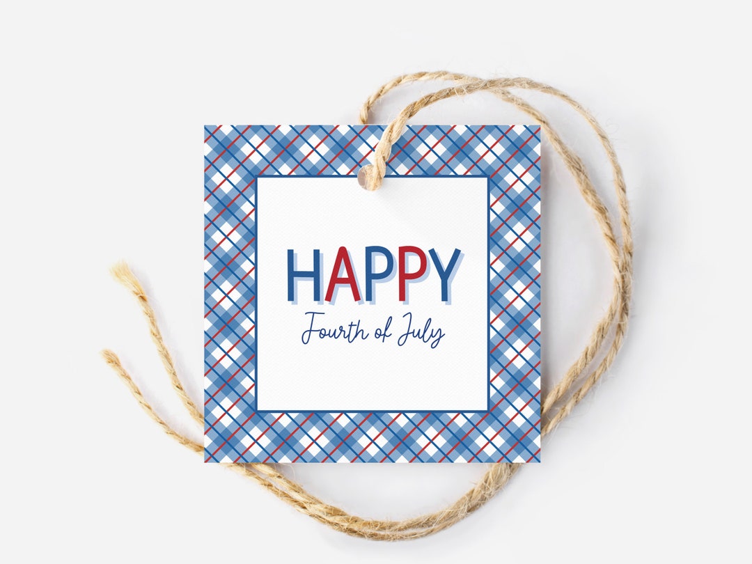 Happy Fourth of July Tag, Printable 4th of July Party Favor Tag ...