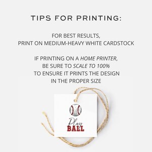 Printable Baseball Gift Tag for Game Day, Party Favor Tag for Baseball ...