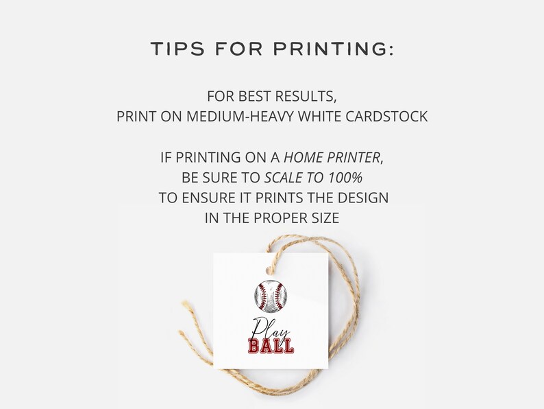 Printable Baseball Gift Tag for Game Day, Party Favor Tag for Baseball ...