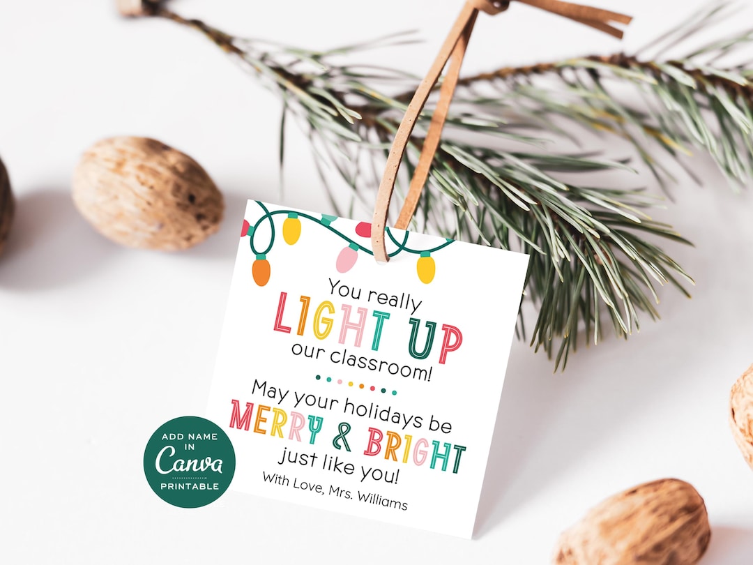 Class Holiday Tag Printable Tag From Teachers for Christmas Student ...