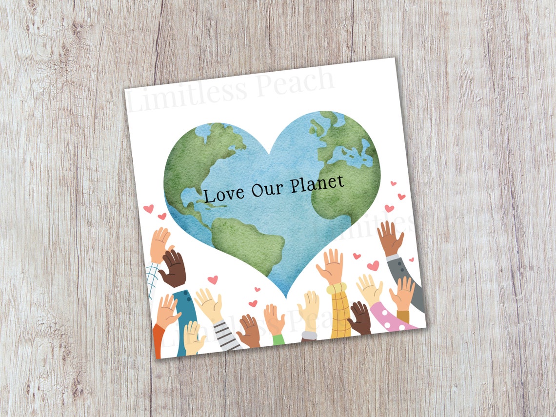 Earth Day Gift Tag Printable for Kids, Love Our Planet, Protect the ...
