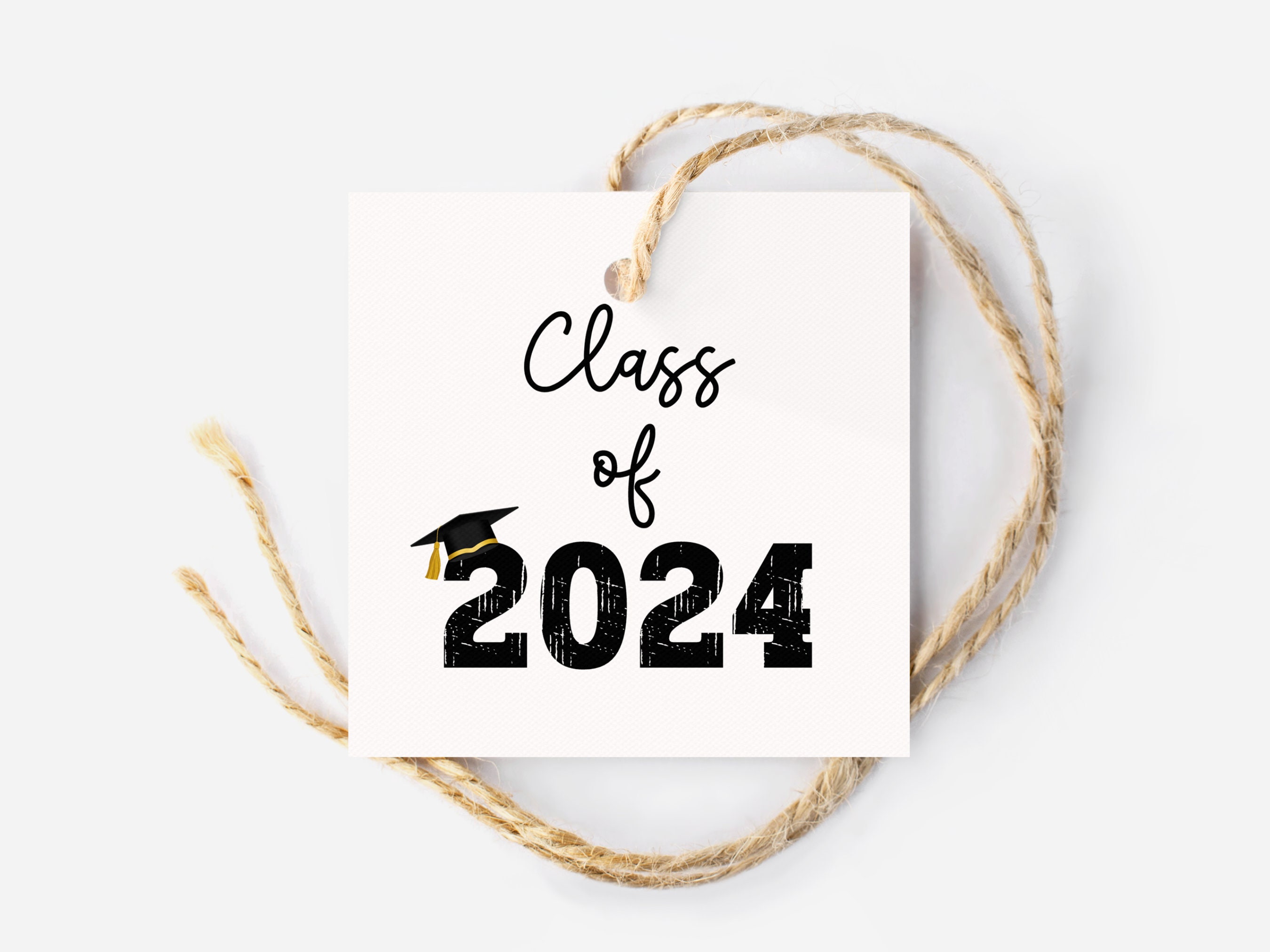 Printable Class of 2024 Gift Tags, Graduation Party Favor Tags, Square ...