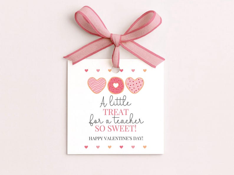 Teacher Valentine Treat Tag Printable Coworker Treat Tag for Valentine ...