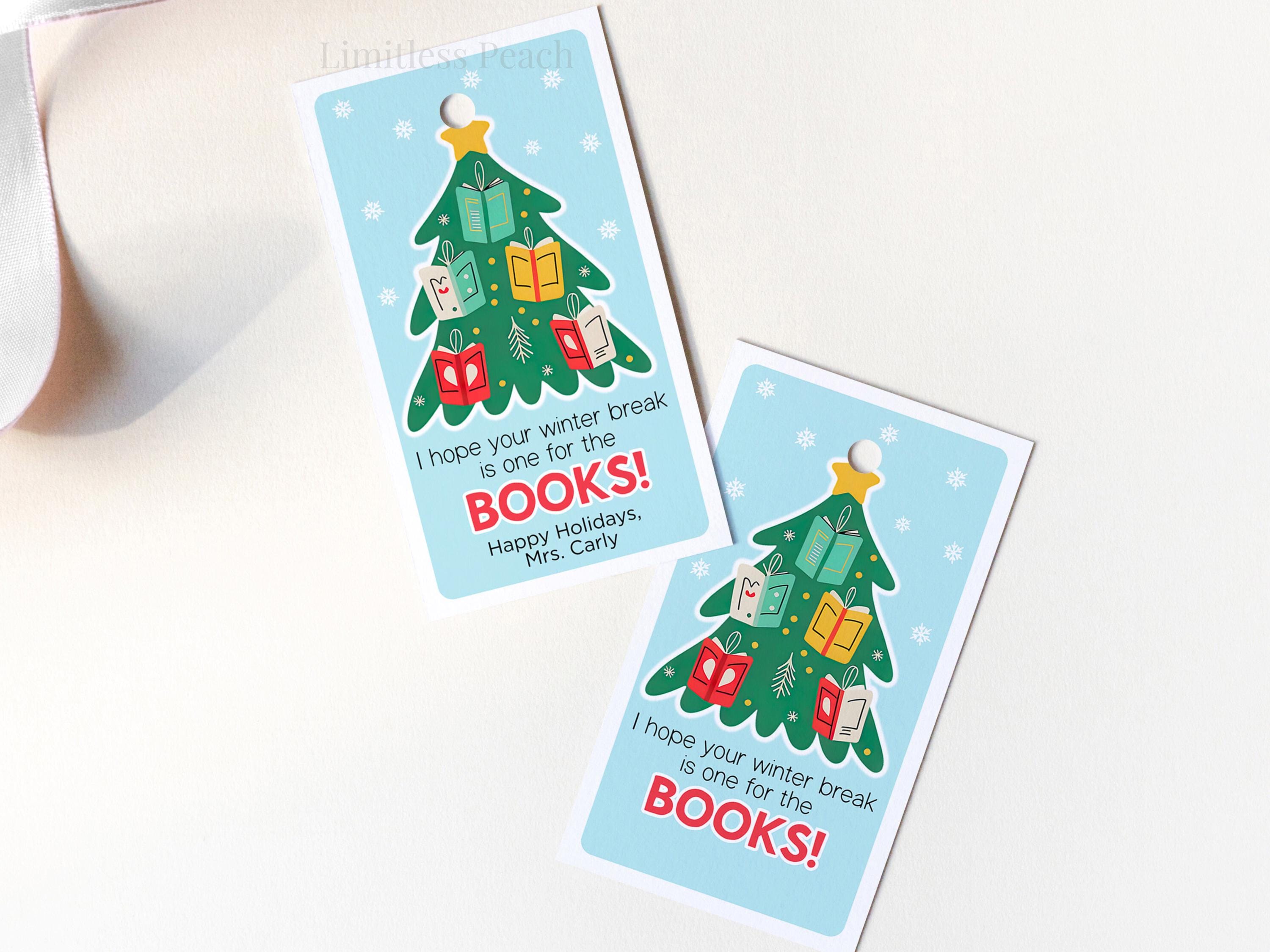 Christmas BOOK Tag Printable Winter Break Tag From Teacher to Student ...