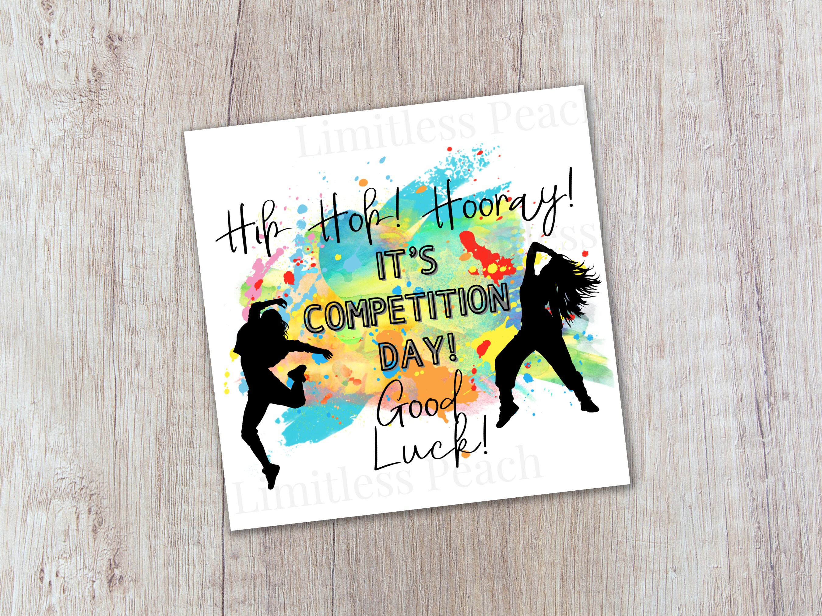 Dance Competition Hip Hop Tag, Printable Good Luck Competition Day Tag ...