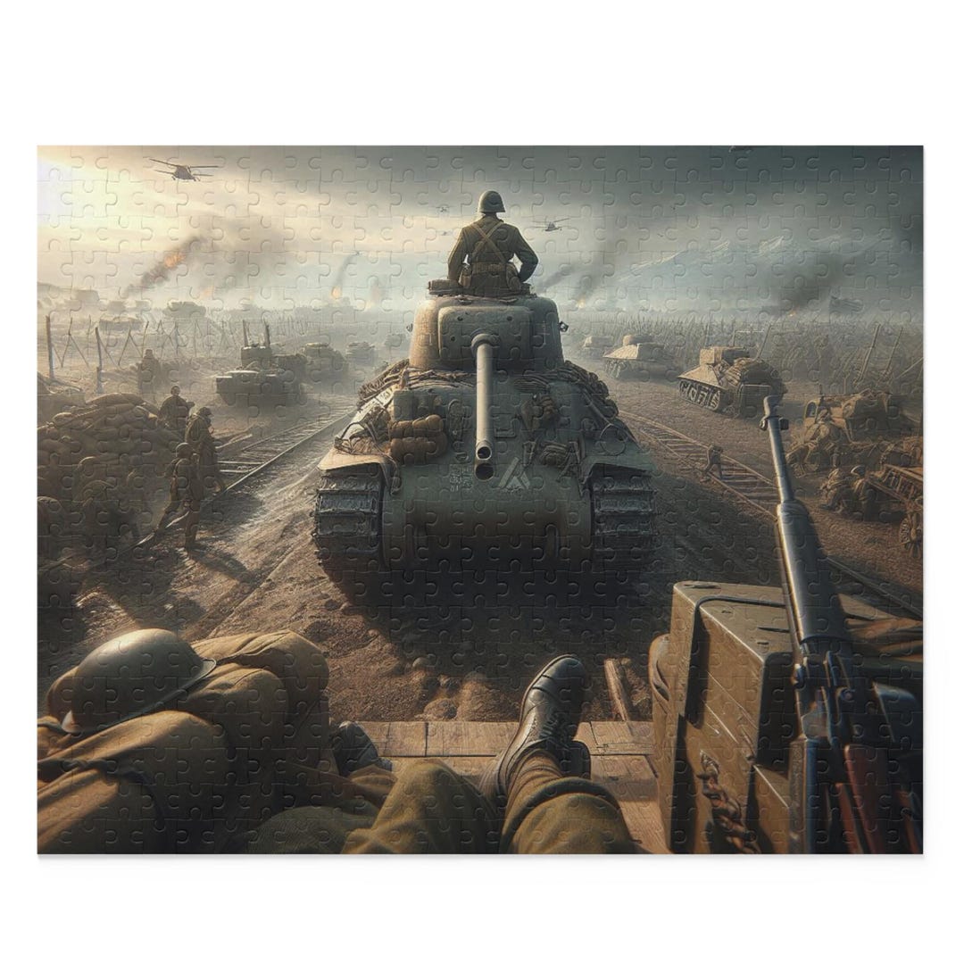 World War II Battle Scene Puzzle (500-piece) - Military History Gift ...