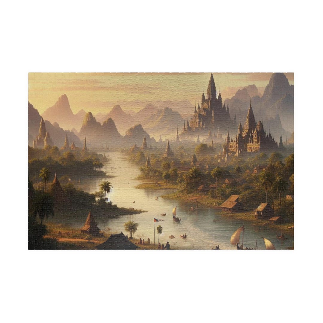1014 Piece Sunset River Kingdom Puzzle - Etsy