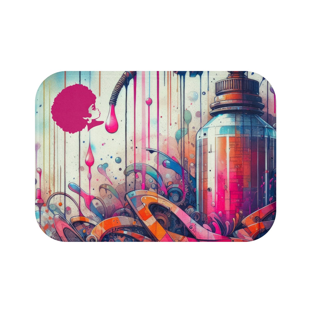 Drippin Paint Graffiti Bath Mat - Etsy
