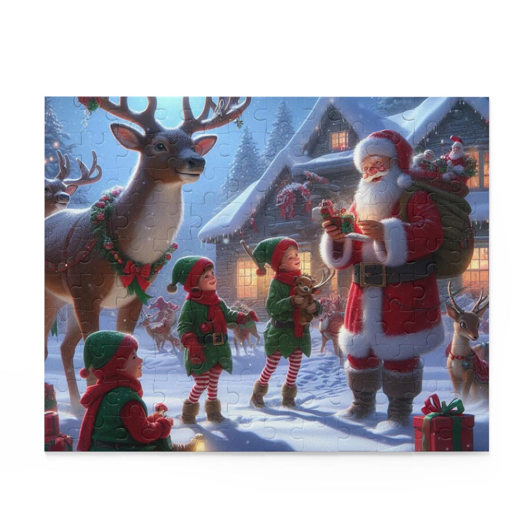 Christmas Santa Puzzle, Holiday Family Fun Game, Winter Wonderland ...