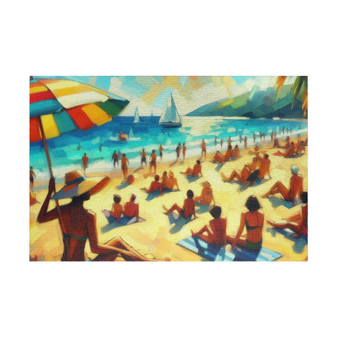 Beach Day Jigsaw Puzzle – Relaxing Summer Art, 1014 Pieces - Etsy