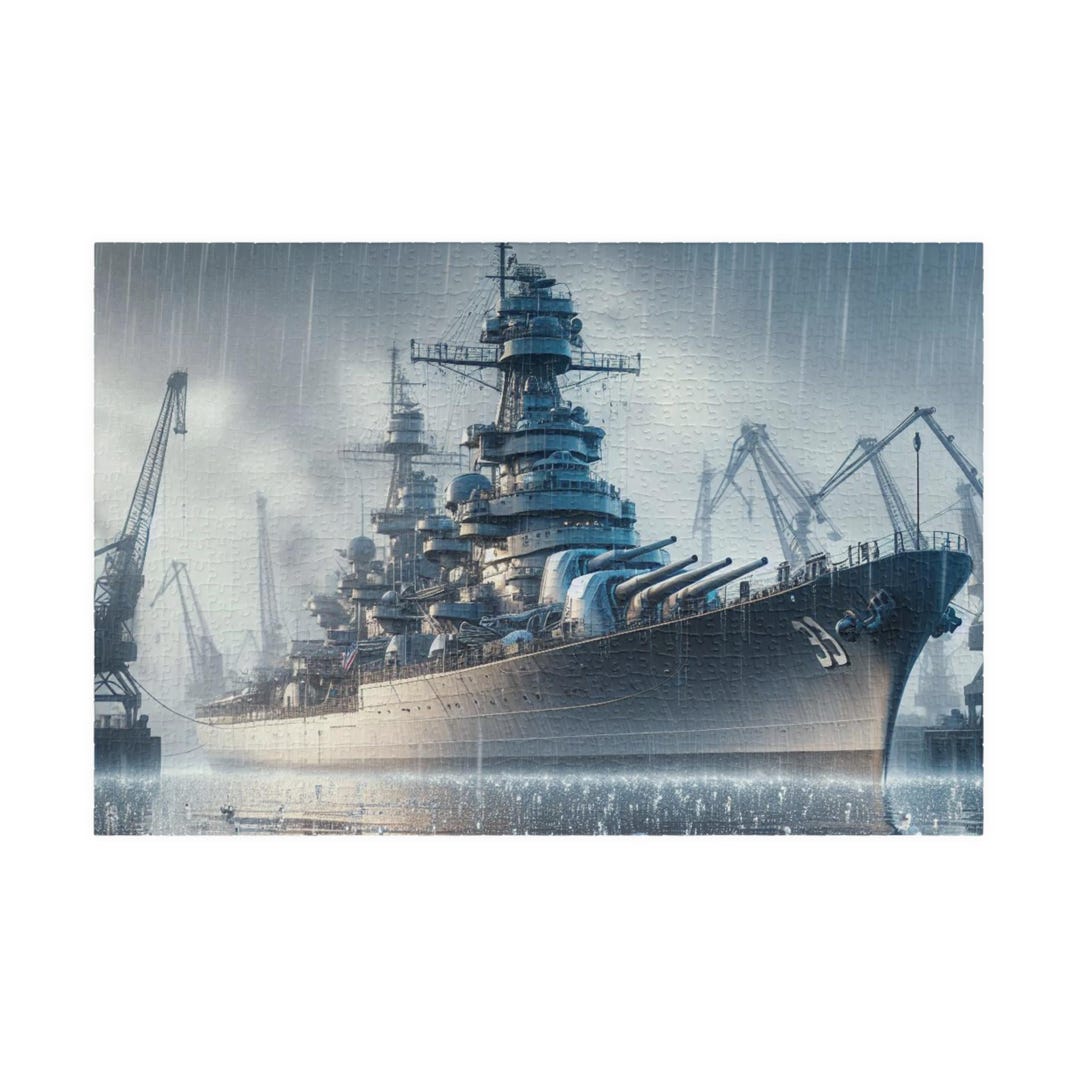Battleship in Harbor Puzzle | 1014 Piece Naval Ship Jigsaw - Etsy