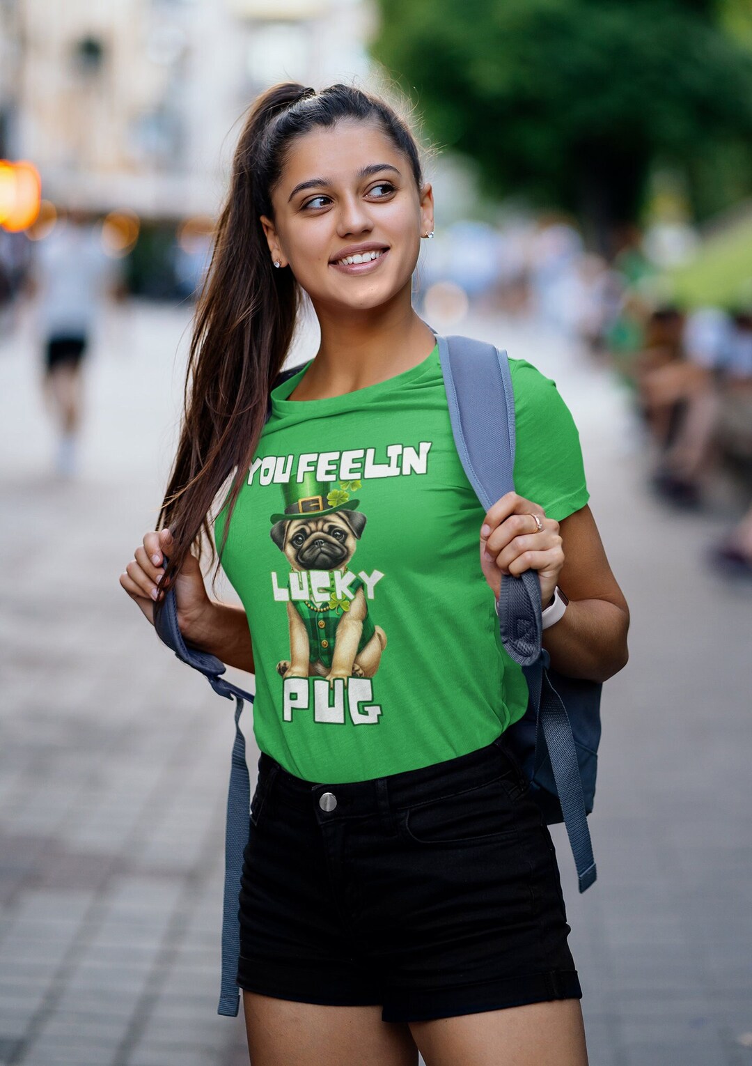 St Patty Dog You Feelin Lucky Pug Ultra Cotton Tee - Etsy