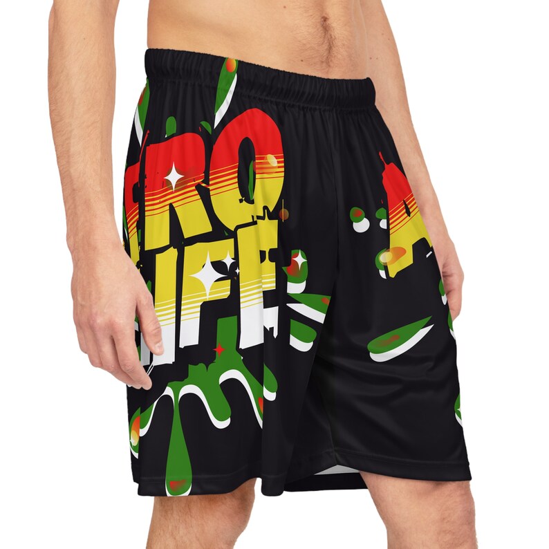 Afro Life Slime Basketball Shorts AOP - Etsy