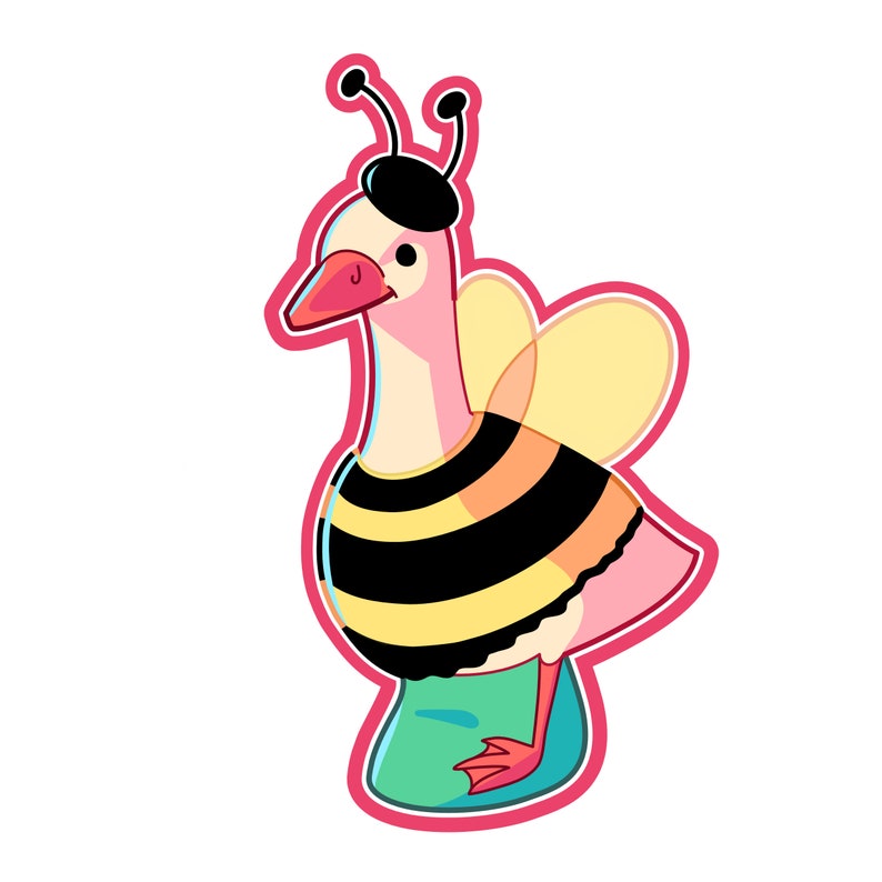 Bee Porch Goose Sticker - Cute Laminated Vinyl Sticker - Etsy