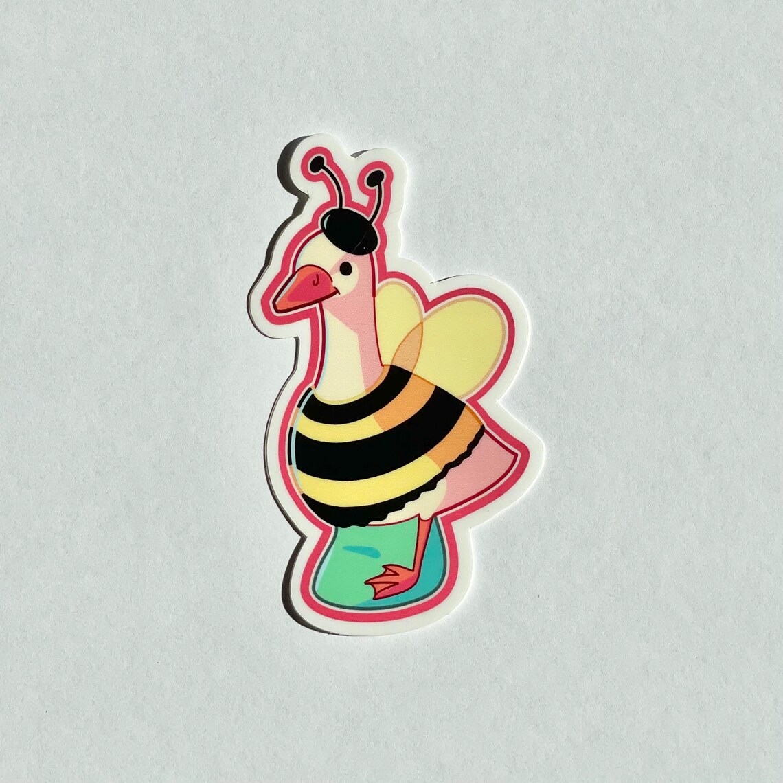 Bee Porch Goose Sticker - Cute Laminated Vinyl Sticker - Etsy