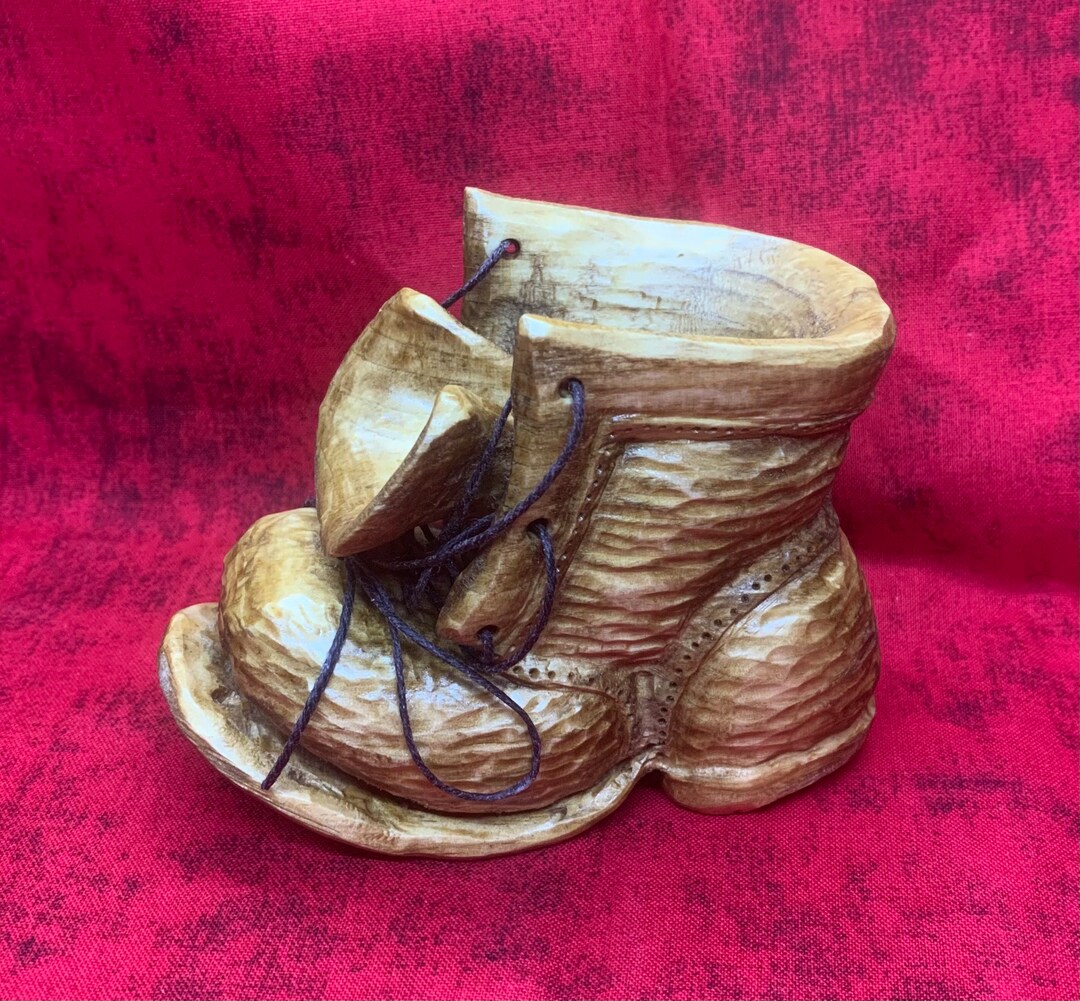 Hand-carved Worn Out Work-boot. - Etsy