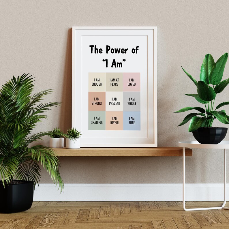 Daily Affirmations Wall Art | Self-love Printable | Minimalist Positive ...