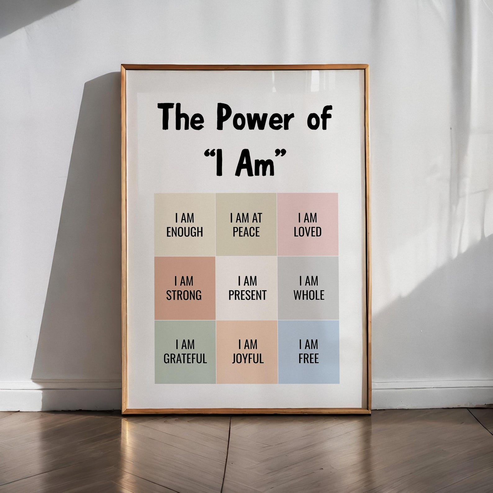 Daily Affirmations Wall Art | Self-love Printable | Minimalist Positive ...