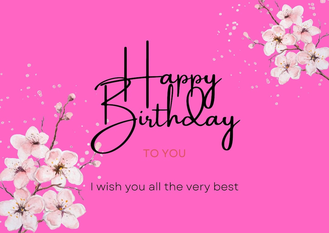 Happy Birthday Card (pink) - Etsy