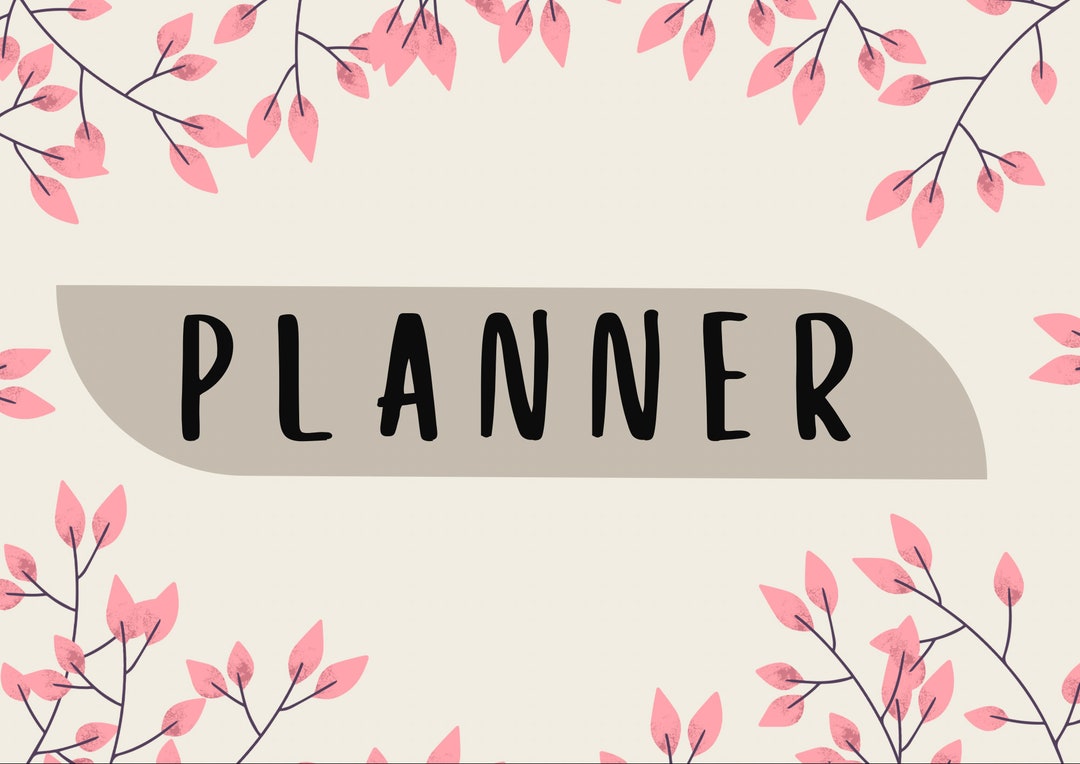 Simple Versatile Daily Planner Cute Pink Blossom Design & Simple ...