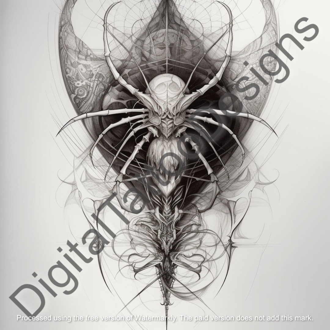 Abstract Spider Tattoo One-of-a-kind Digital Tattoo Designs - Etsy