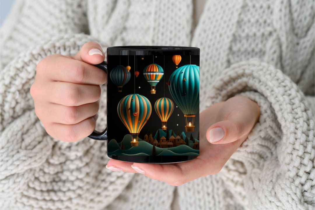 Hot Air Balloons, Hot Air Balloon Mug, Full Wrap Mug Coffee Mug, Coffee ...