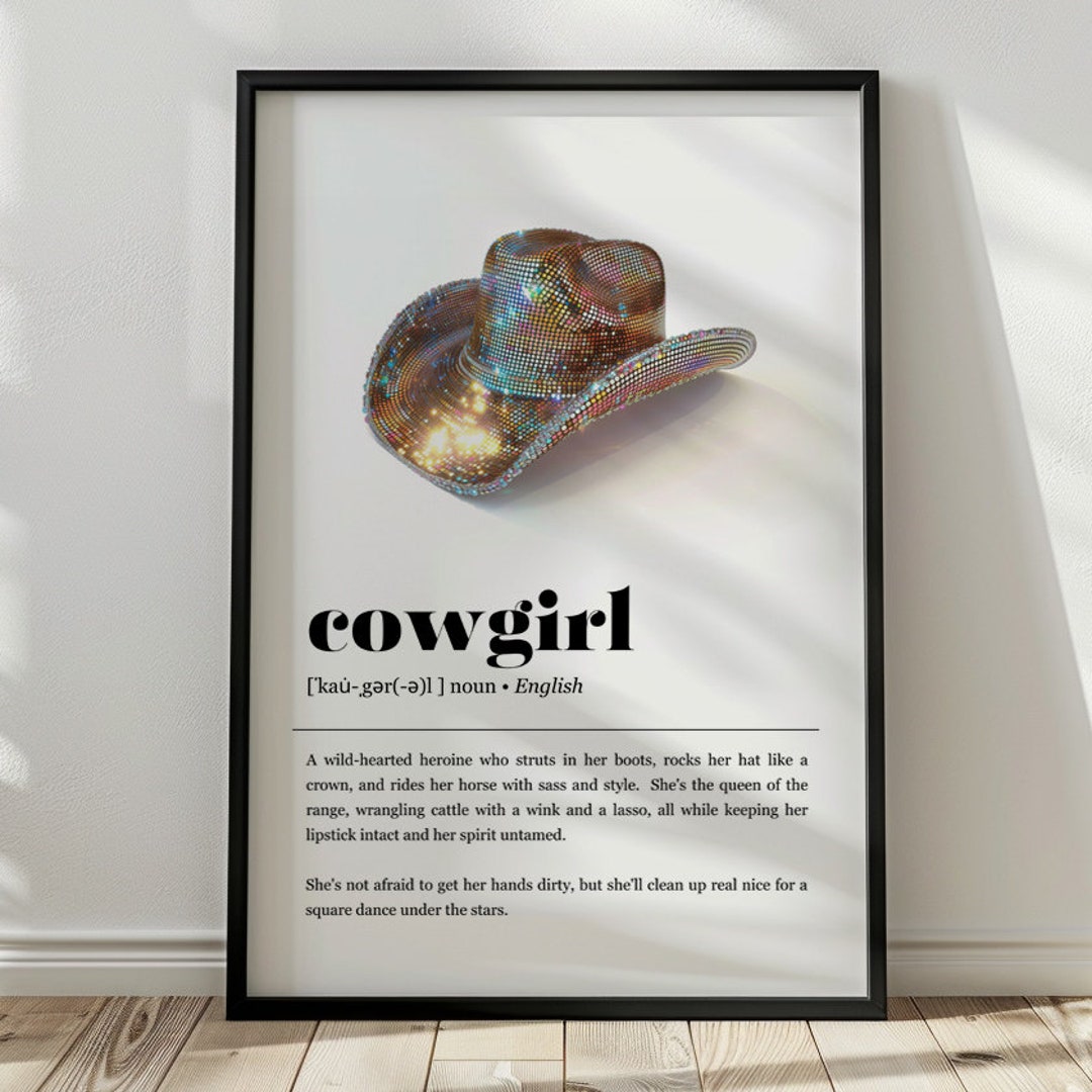 Cowgirl Definition Poster | Western Wall Art Print | Trendy House ...