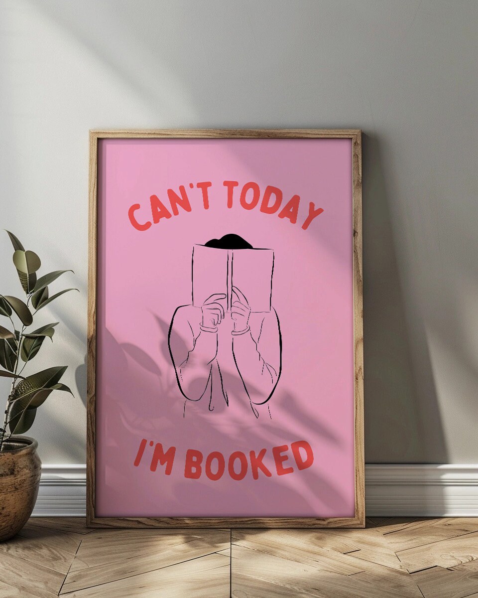 Cant Today Im Booked Retro Quote Digital Prints Art Downloadable Art ...