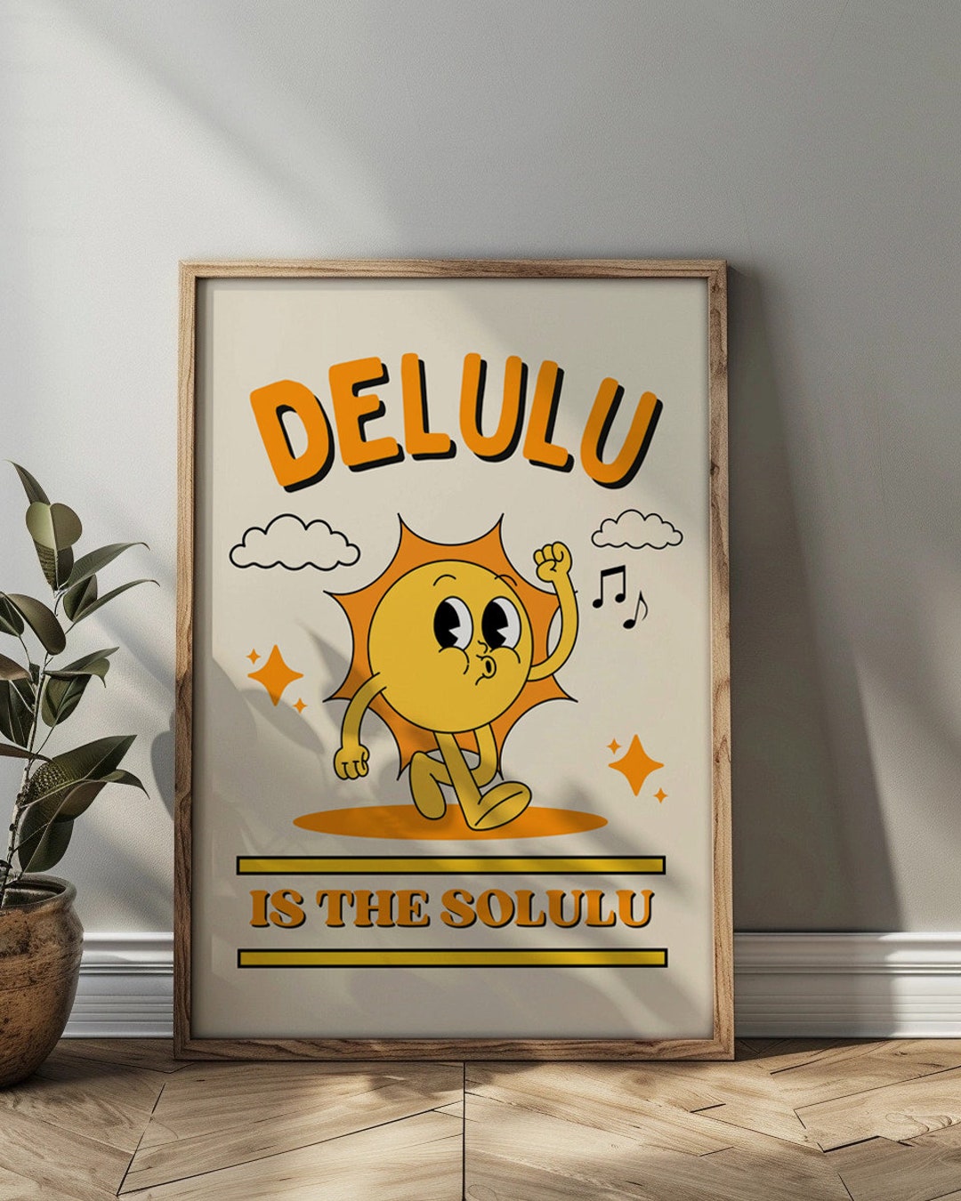 Delulu is the Solulu Retro Poster: Trendy Quote Art (digital Download ...