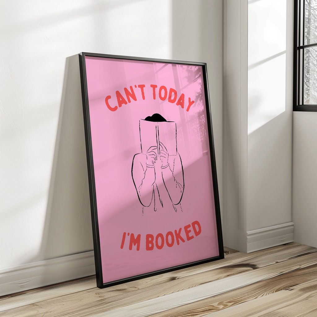 Cant Today Im Booked Retro Quote Digital Prints Art Downloadable Art ...