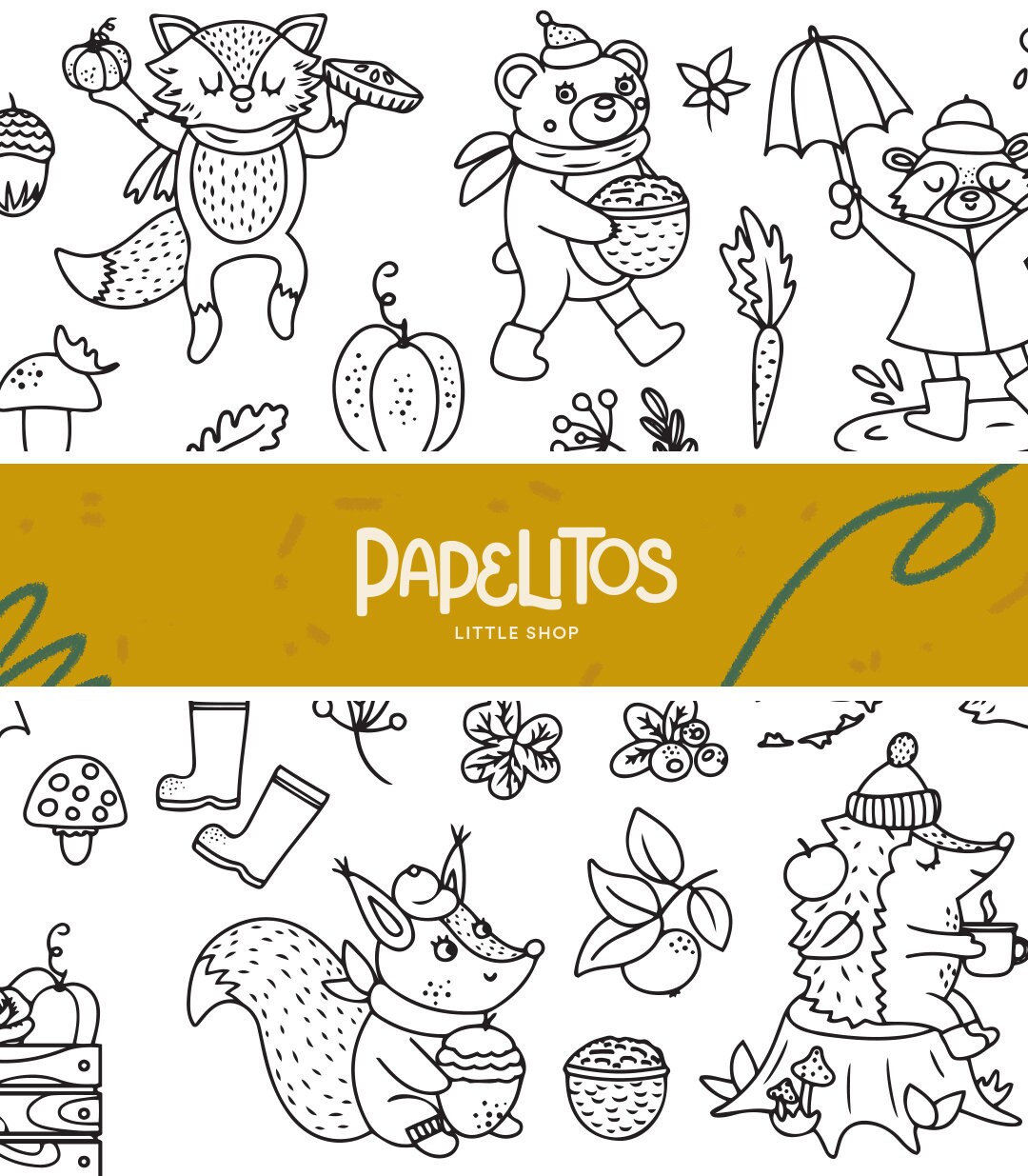 Fall Autumn Coloring Pages for Kids - Etsy
