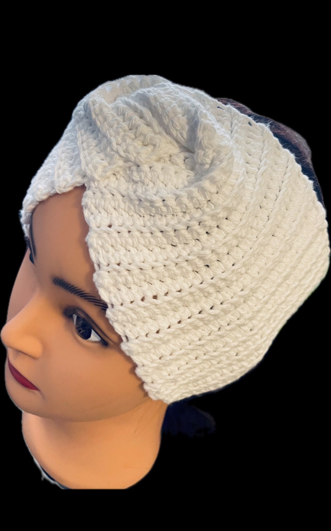 White Twisted Crocheted Ear Head Warmer Gifts Handmade Holiday Soft 100 ...