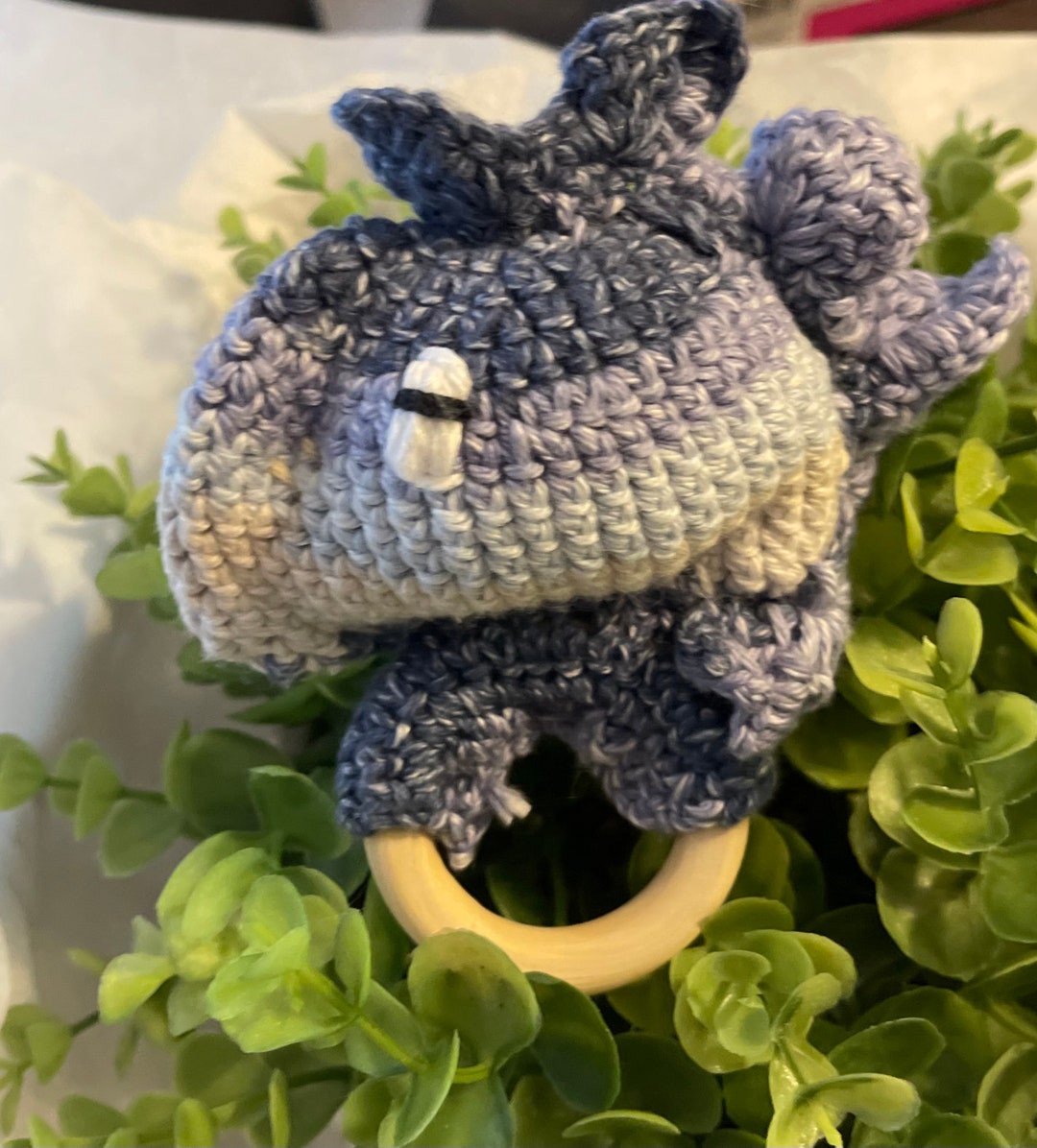 Crocheted Beige Baby Fish Crochet Baby Rattle Teether 100% Cotton Yarn ...