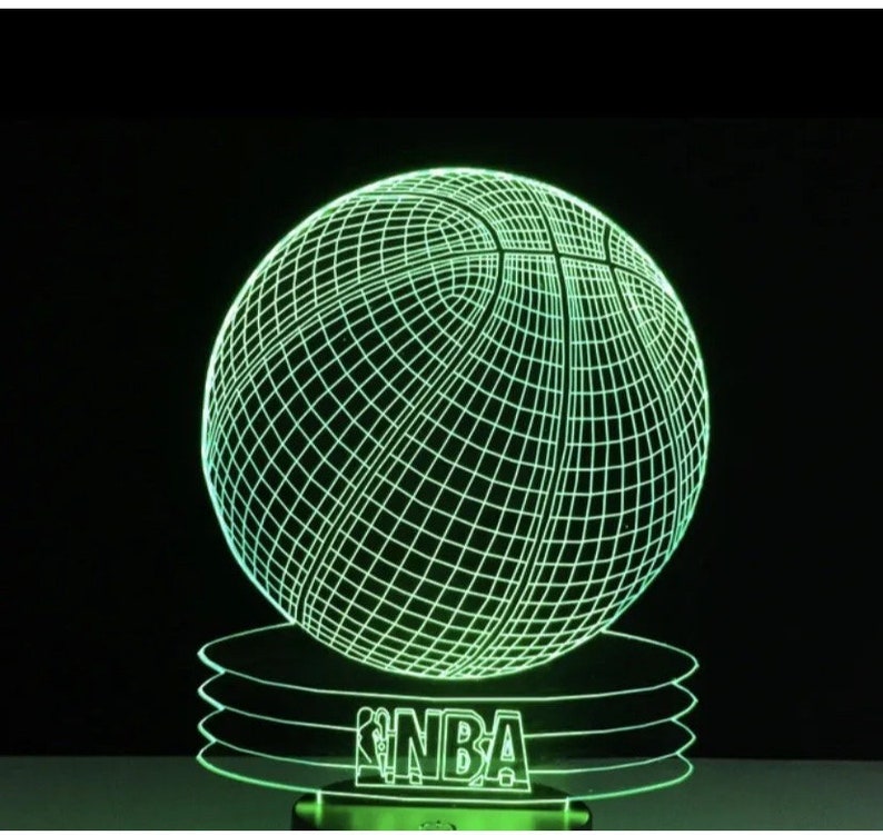 Basketball NBA Night Light3d Illusion Led Lamp 16 Colors - Etsy