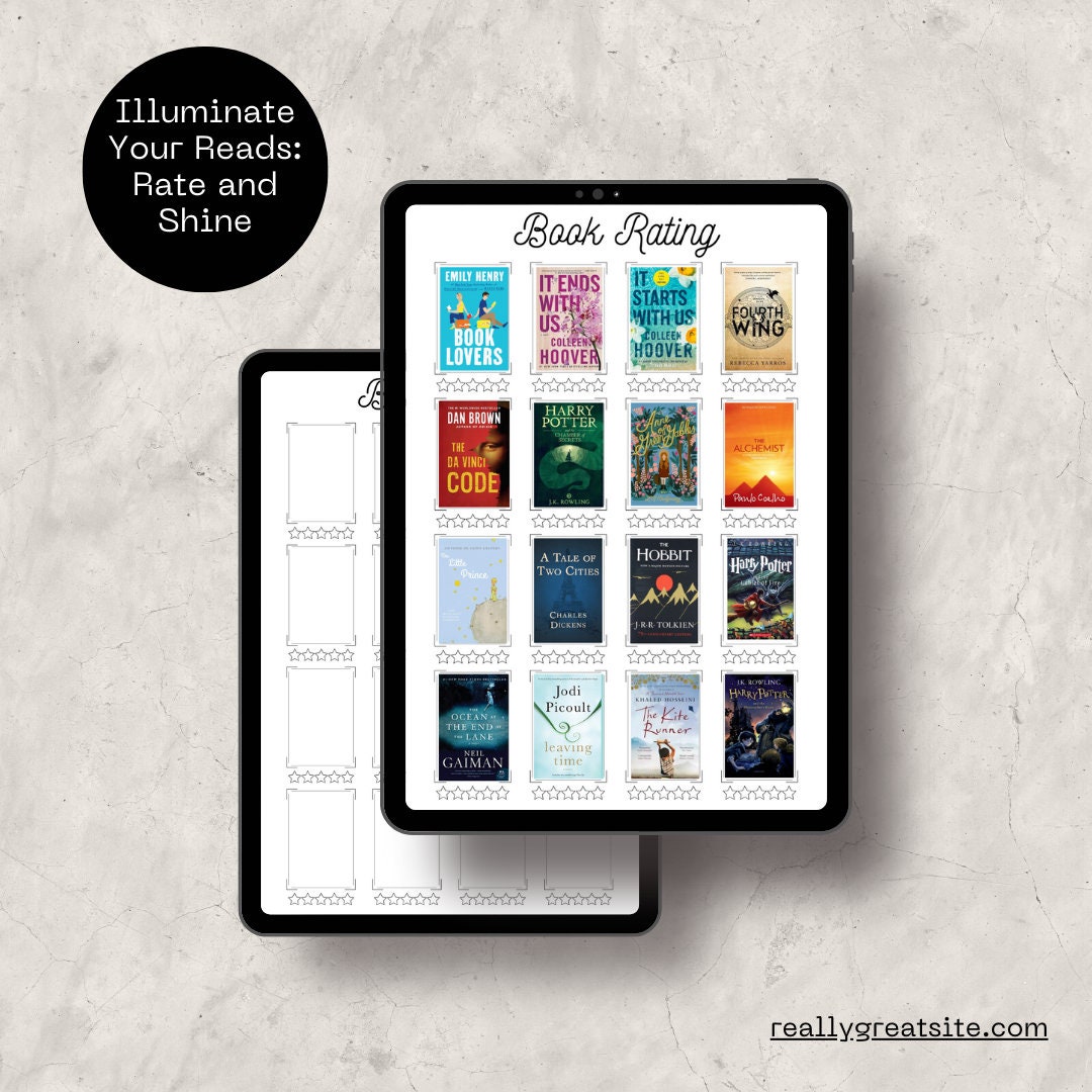 Digital Book Rating Printable A5, A4, US Letter Sizes - Etsy