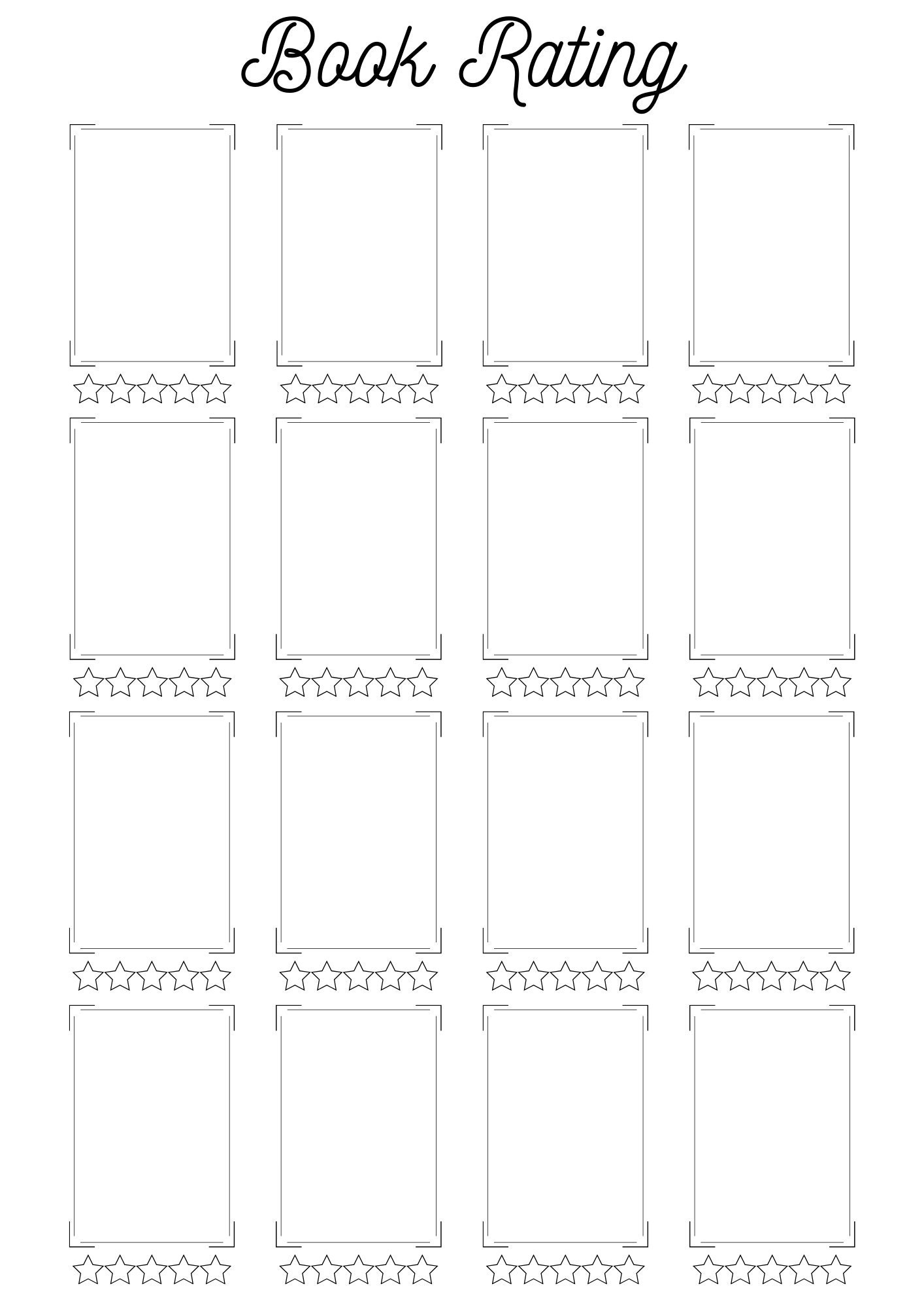 Digital Book Rating Printable A5, A4, US Letter Sizes - Etsy