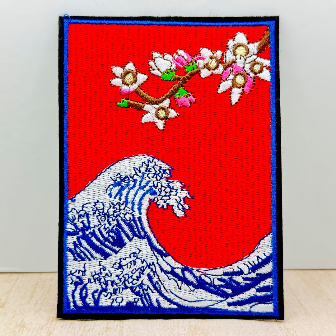 Ocean Wave Iron on Patch Large Wave Patch Wave Badge Embroidery Wave ...