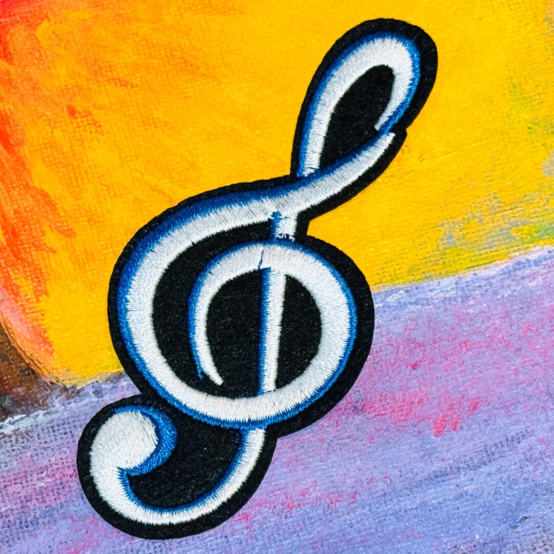 Treble Clef Iron on Patch 3.8" Treble Clef Patch Music Note Patches ...
